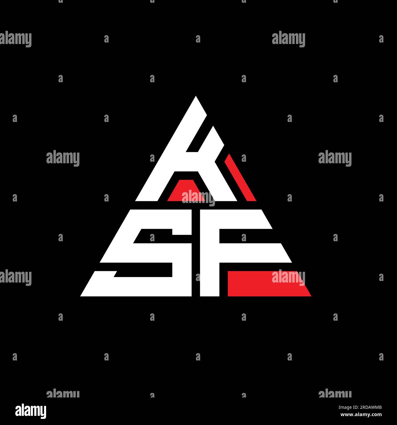 KSF triangle letter logo design with triangle shape. KSF triangle logo ...