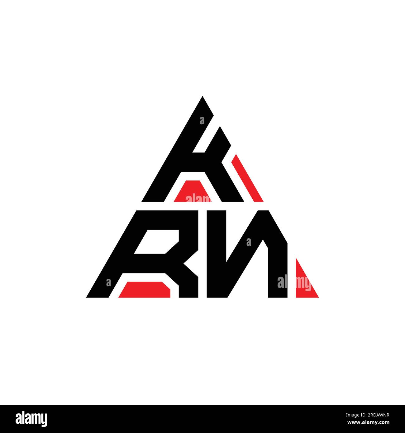 KRN triangle letter logo design with triangle shape. KRN triangle logo ...