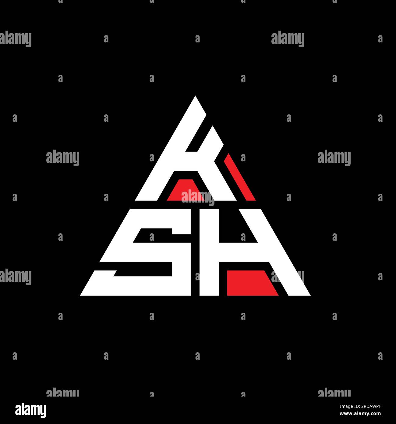 KSH triangle letter logo design with triangle shape. KSH triangle logo ...