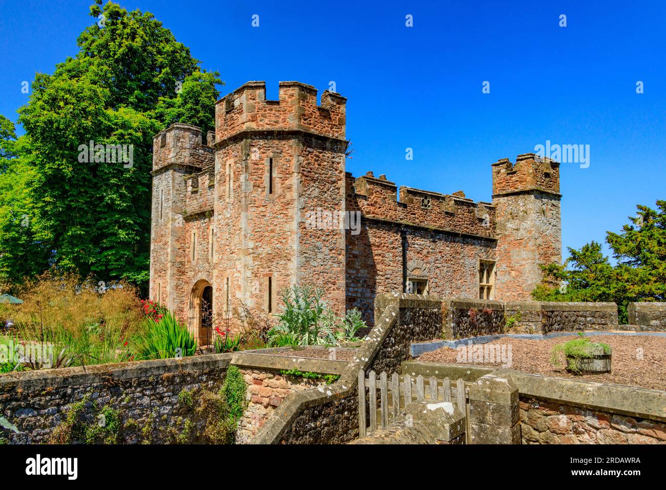 The historic 14th century Great Gatehouse at Dunster Castle, Somerset ...
