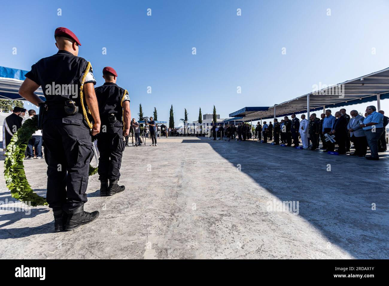 Nicosia, Cyprus. 20th July, 2023. Soldiers are seen during the service ...