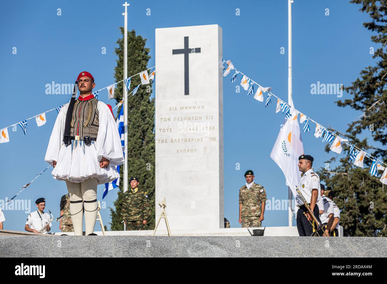 Nicosia, Cyprus. 20th July, 2023. A member of the Greek Presidential ...