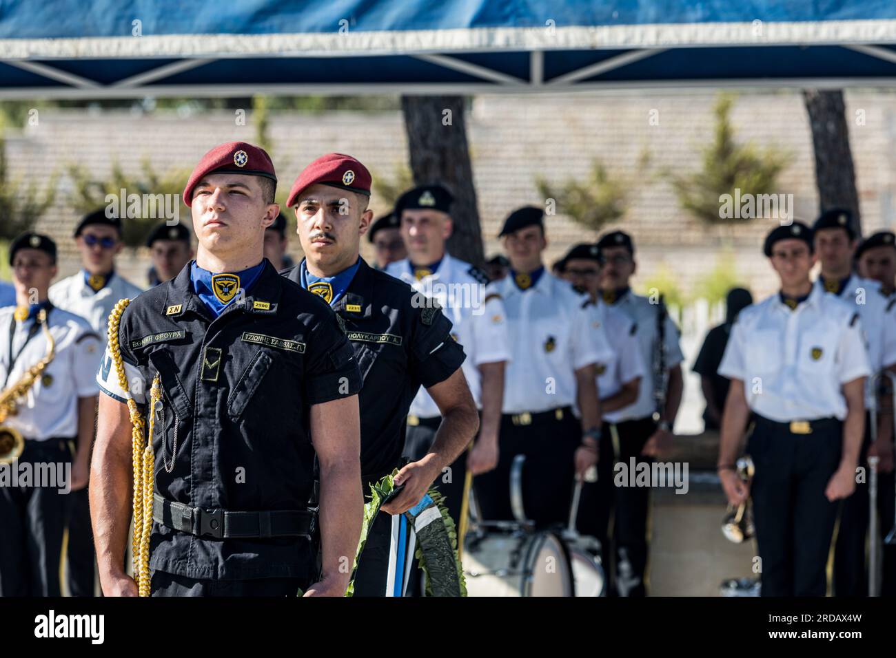 Nicosia, Cyprus. 20th July, 2023. Soldiers are seen during the service ...