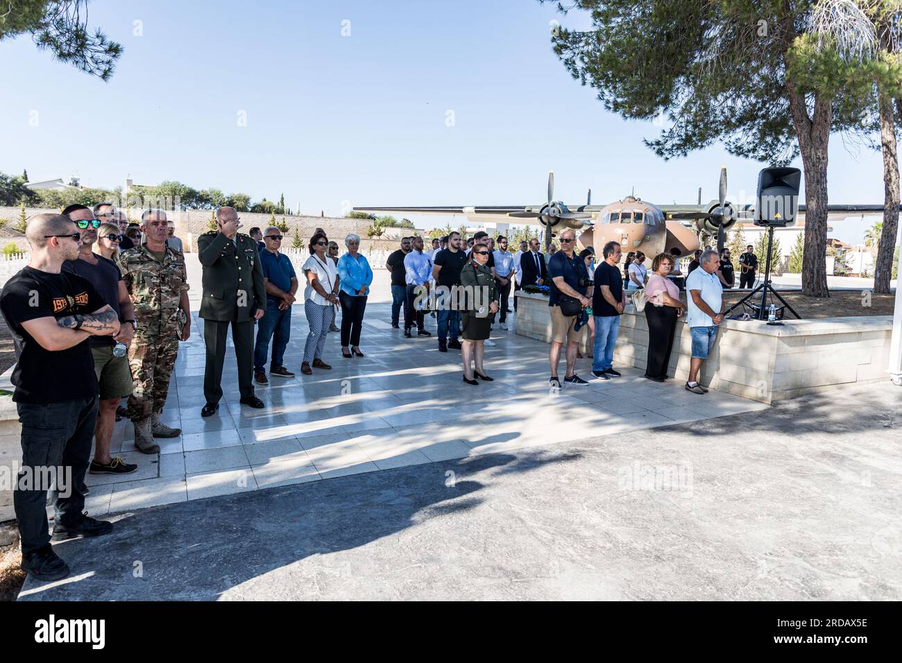 Nicosia, Cyprus. 20th July, 2023. People are seen during the service ...