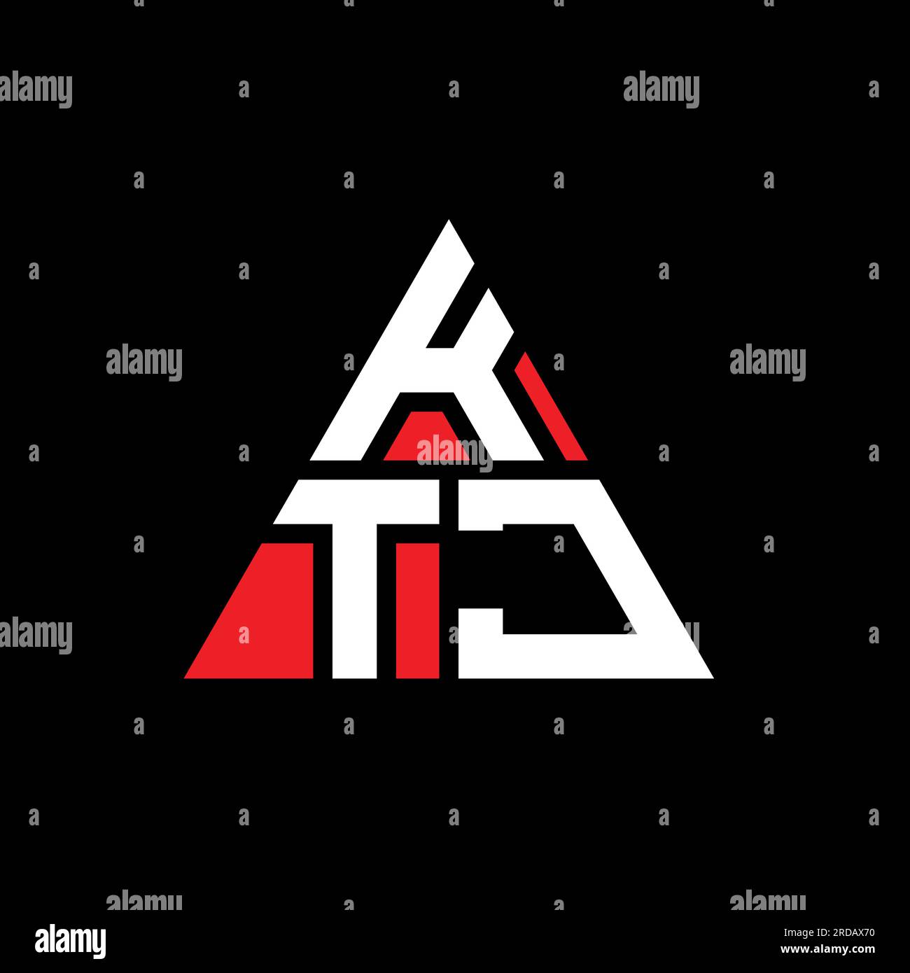 KTJ triangle letter logo design with triangle shape. KTJ triangle logo ...