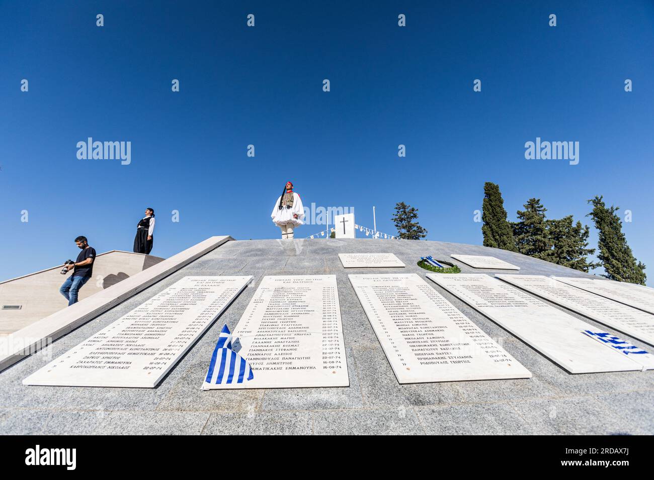 Nicosia, Cyprus. 20th July, 2023. A member of the Greek Presidential ...