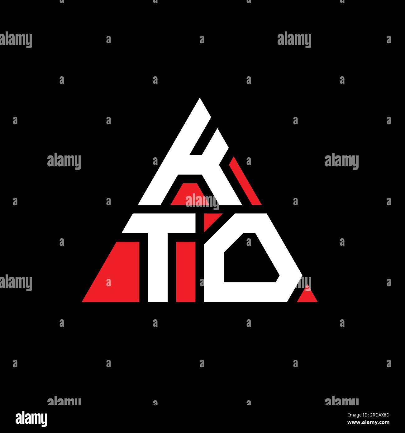 KTO triangle letter logo design with triangle shape. KTO triangle logo ...