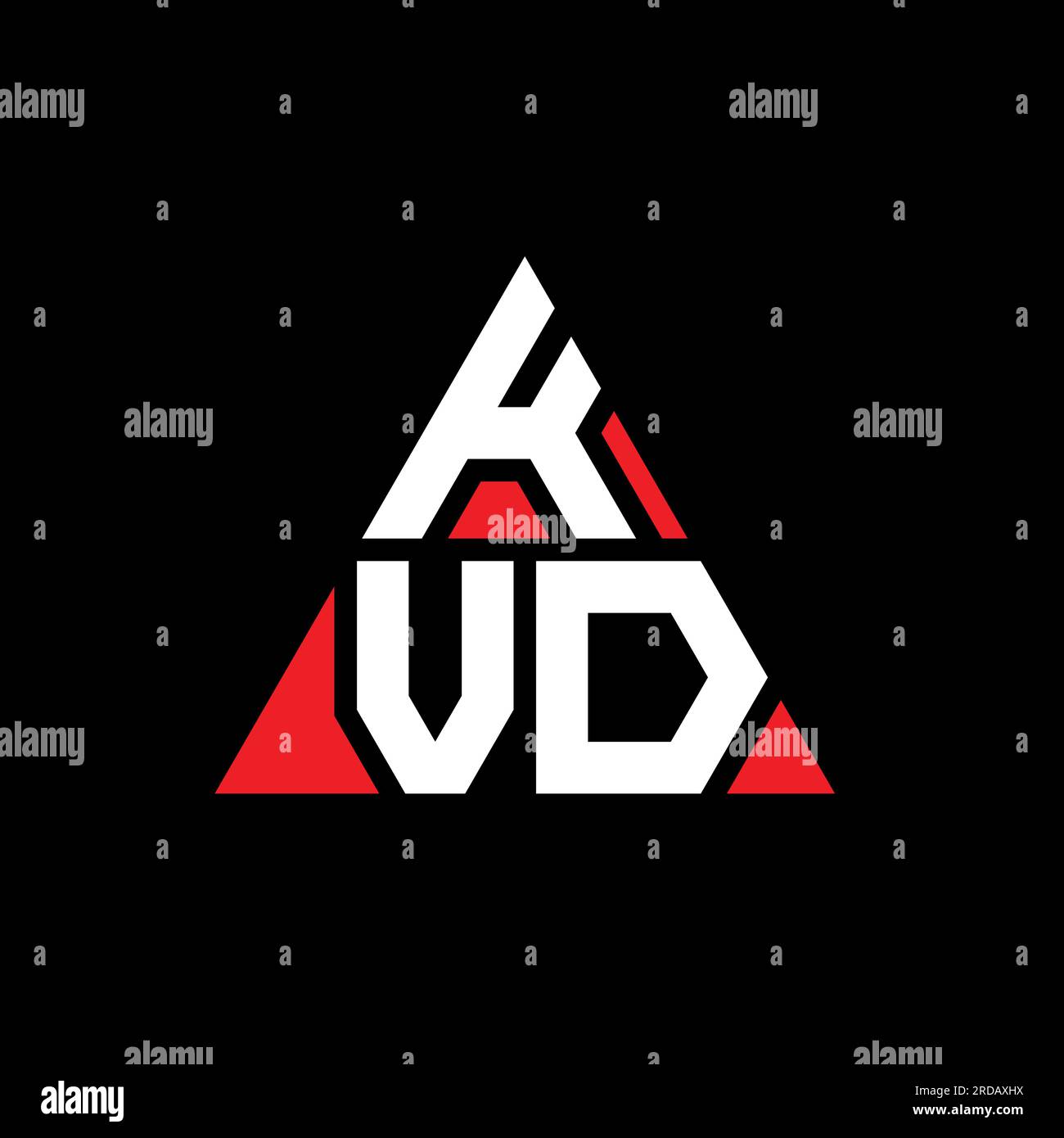 KVD triangle letter logo design with triangle shape. KVD triangle logo ...