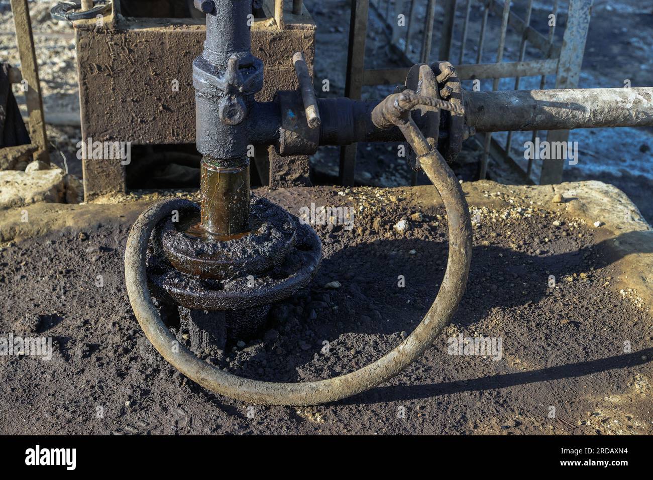 14.07.2023. Azerbaijan. Baku. Oil production in Azerbaijan. Oil pumping ...