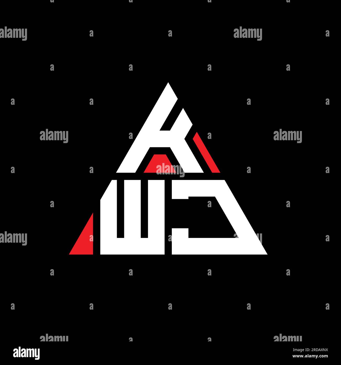 KWJ triangle letter logo design with triangle shape. KWJ triangle logo ...