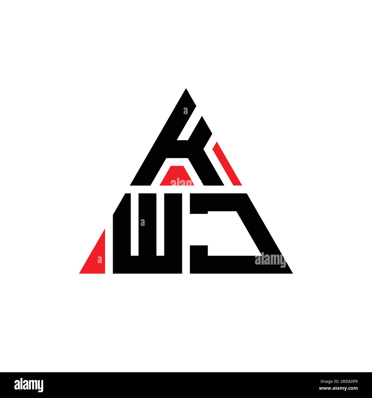 KWJ triangle letter logo design with triangle shape. KWJ triangle logo ...
