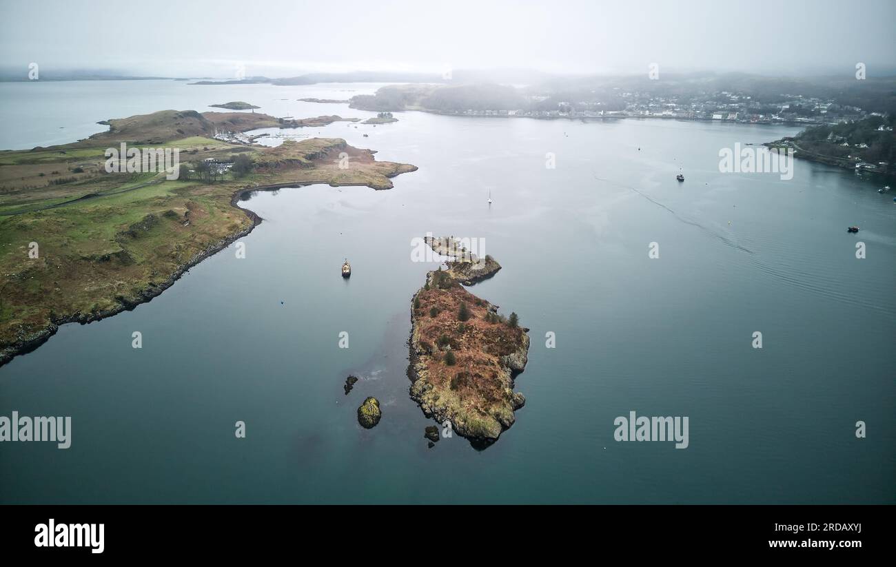 Heather Island, lying between Kerrera and Oban Stock Photo - Alamy
