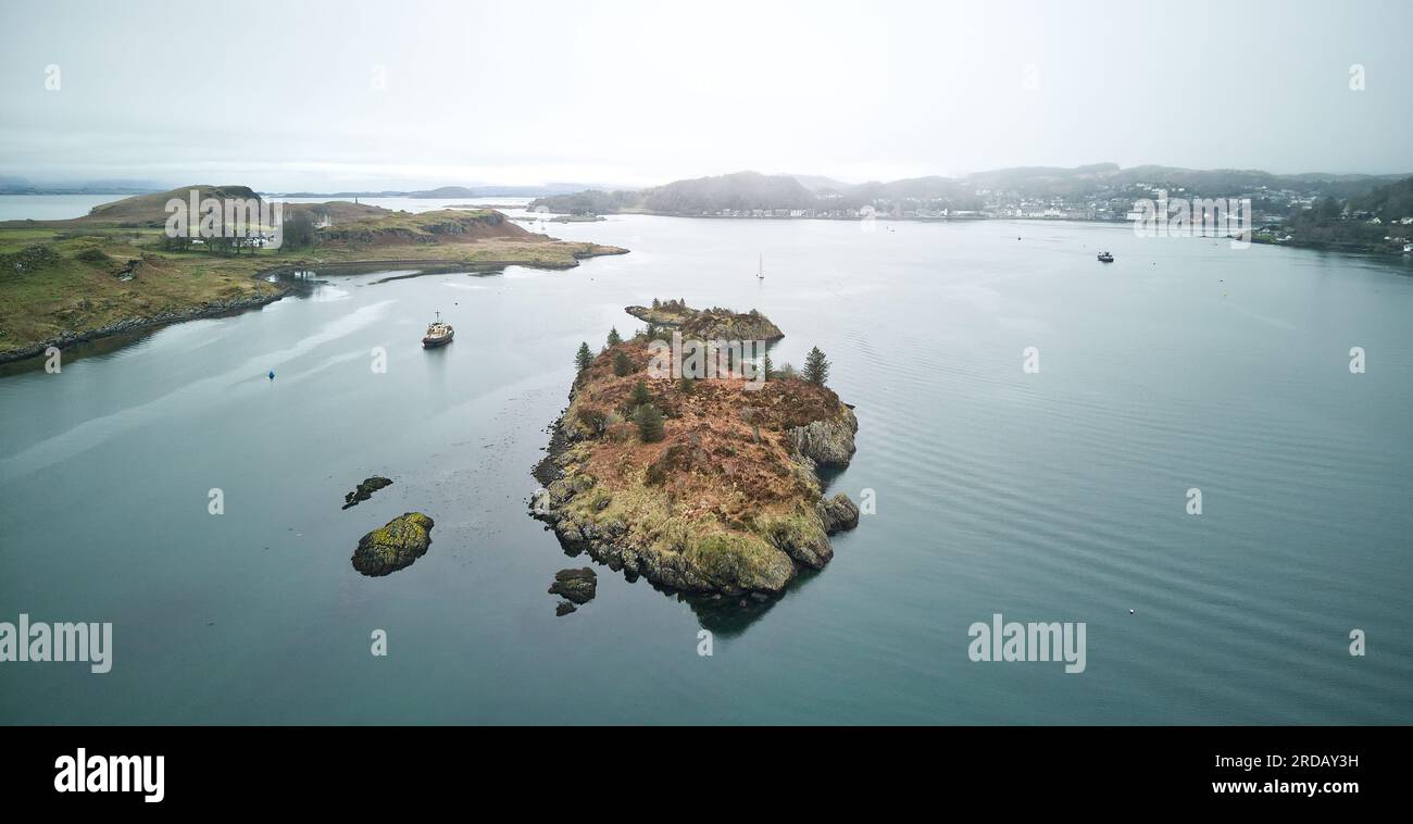 Heather Island, lying between Kerrera and Oban Stock Photo - Alamy