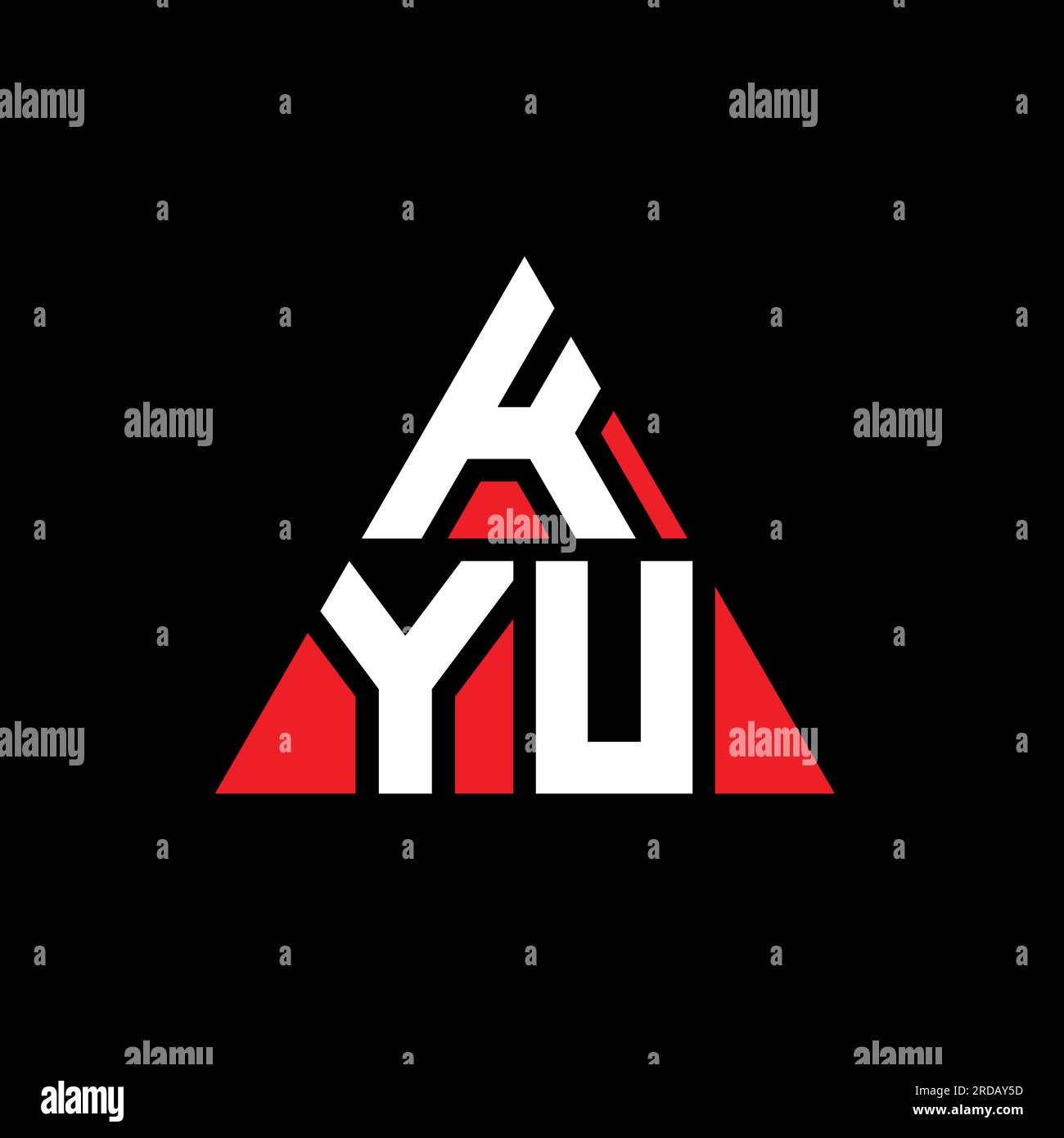 KYU triangle letter logo design with triangle shape. KYU triangle logo design monogram. KYU ...