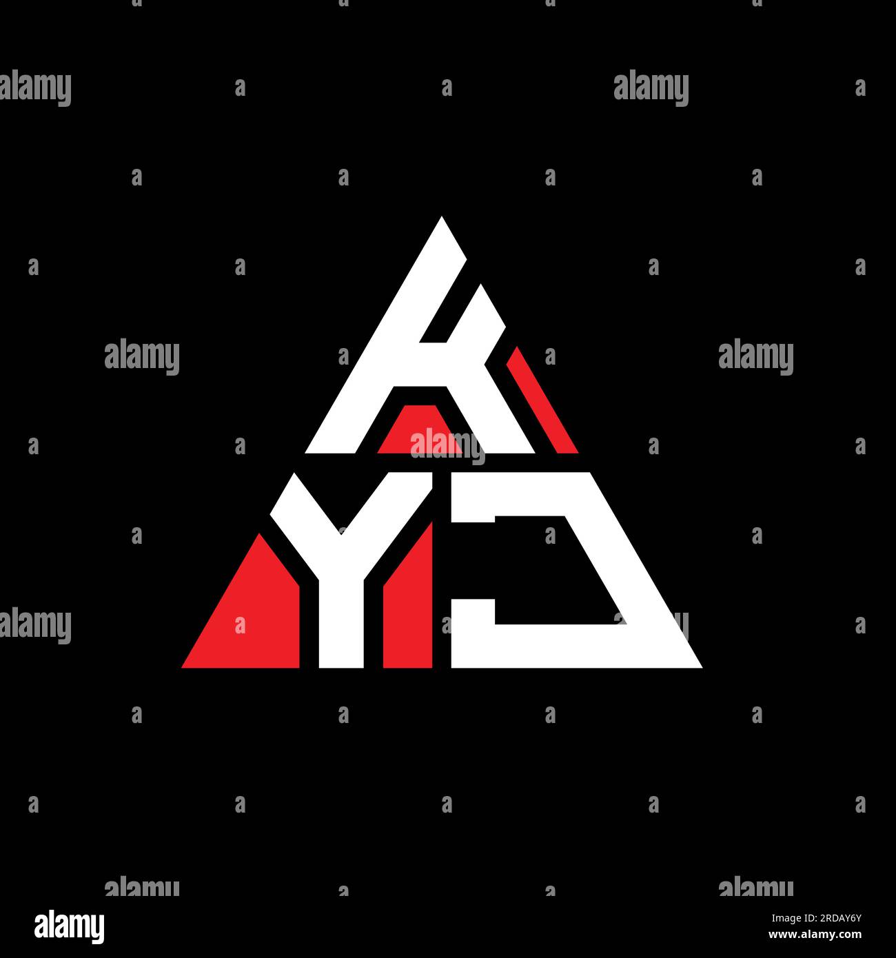 KYJ triangle letter logo design with triangle shape. KYJ triangle logo ...
