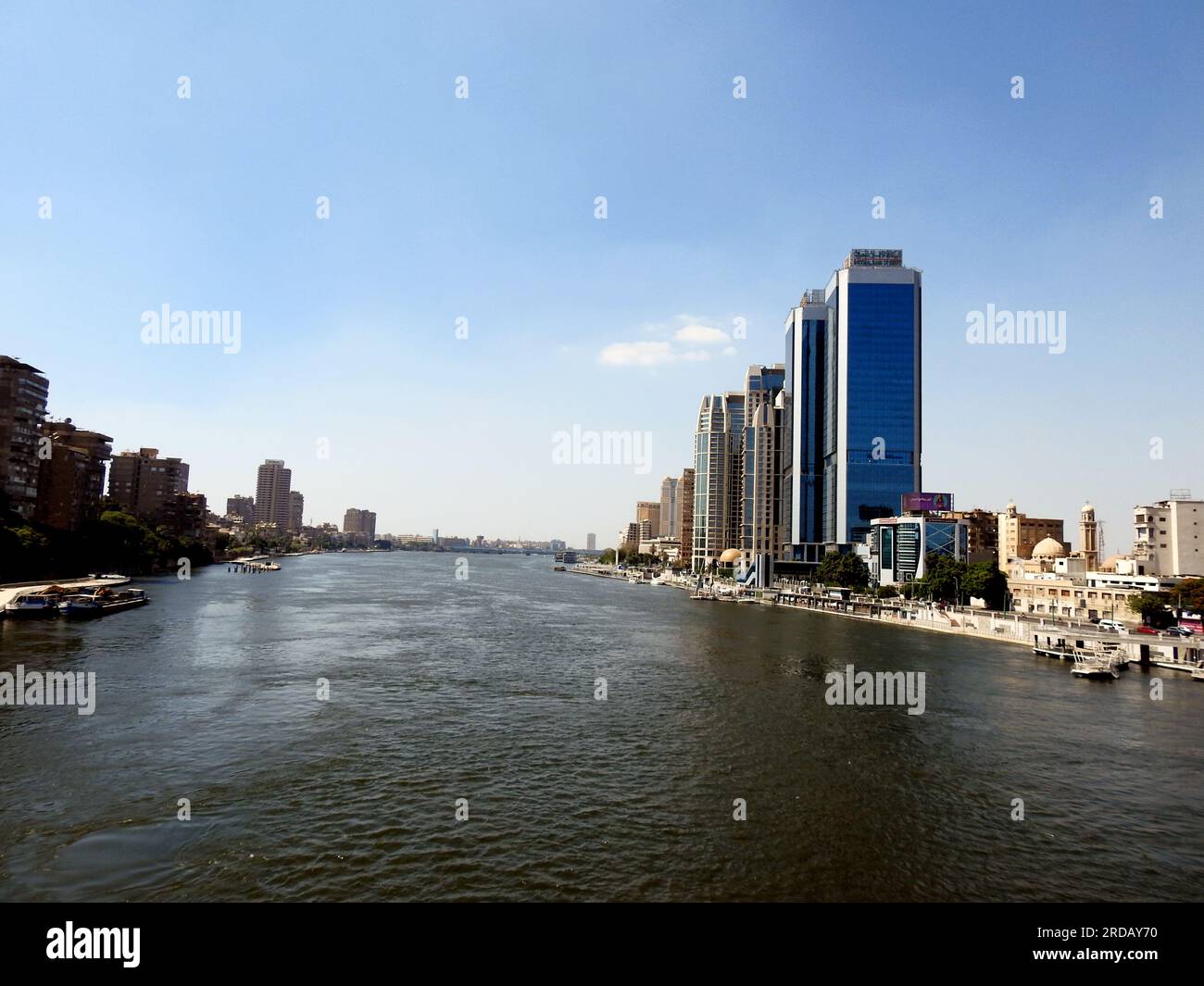 Cairo, Egypt, June 29 2023: The river Nile of Egypt with modern ...
