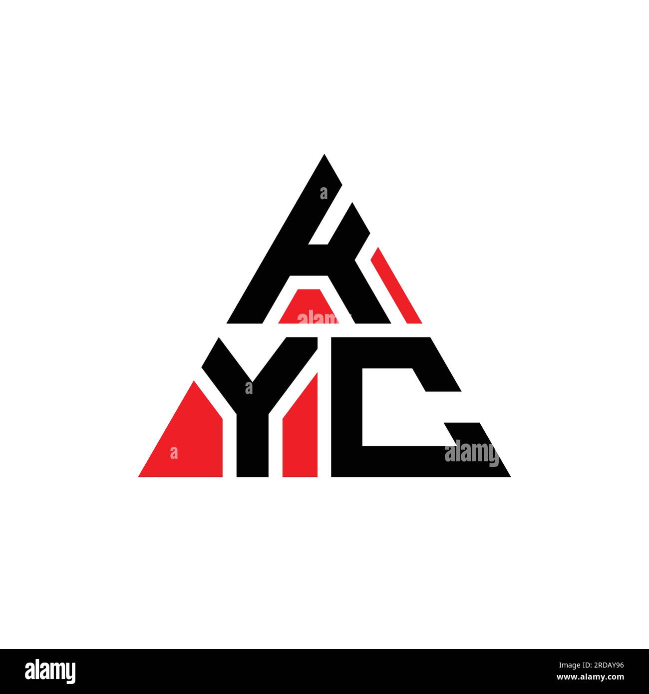 KYC triangle letter logo design with triangle shape. KYC triangle logo ...