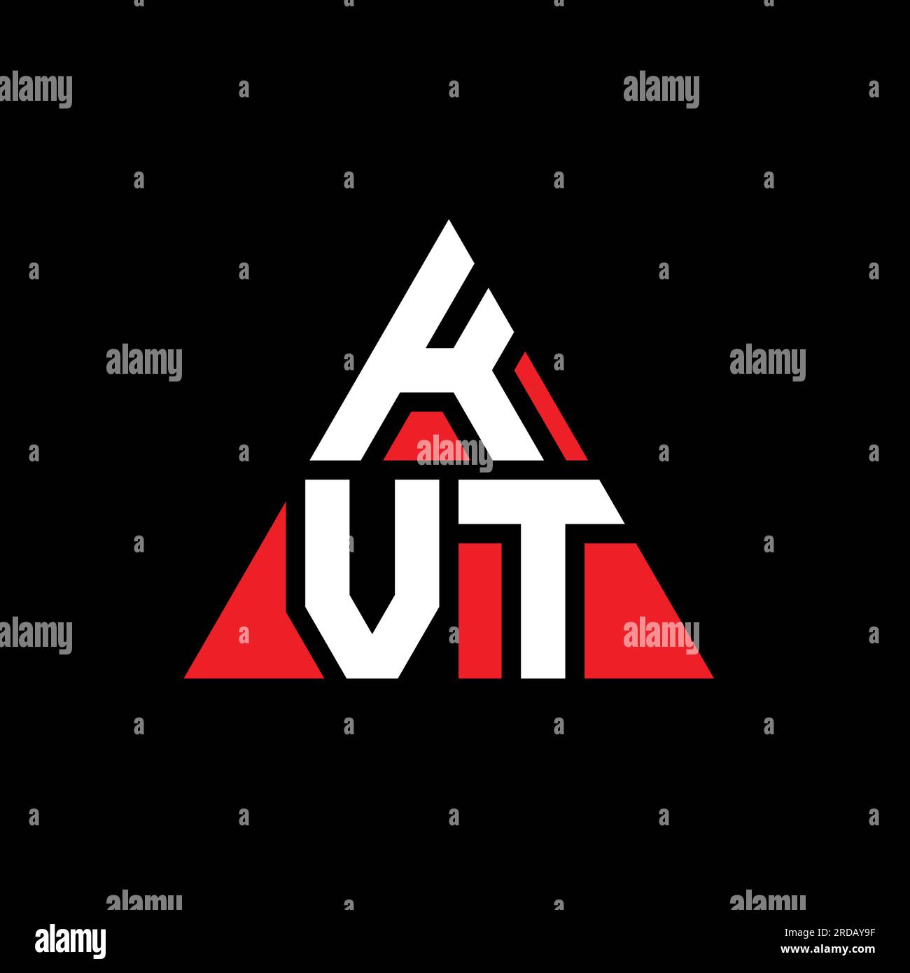KVT triangle letter logo design with triangle shape. KVT triangle logo ...