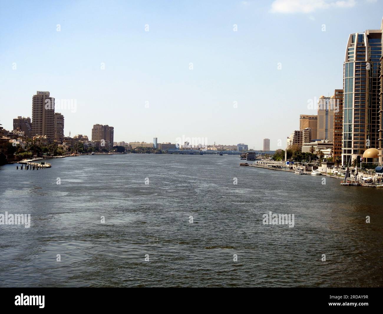 Cairo, Egypt, June 29 2023: The river Nile of Egypt with modern ...