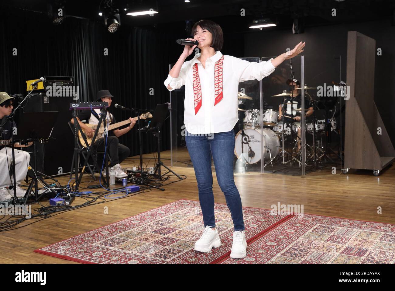 Malaysian film actress and pop singer Angelica Lee rehearses concert in ...