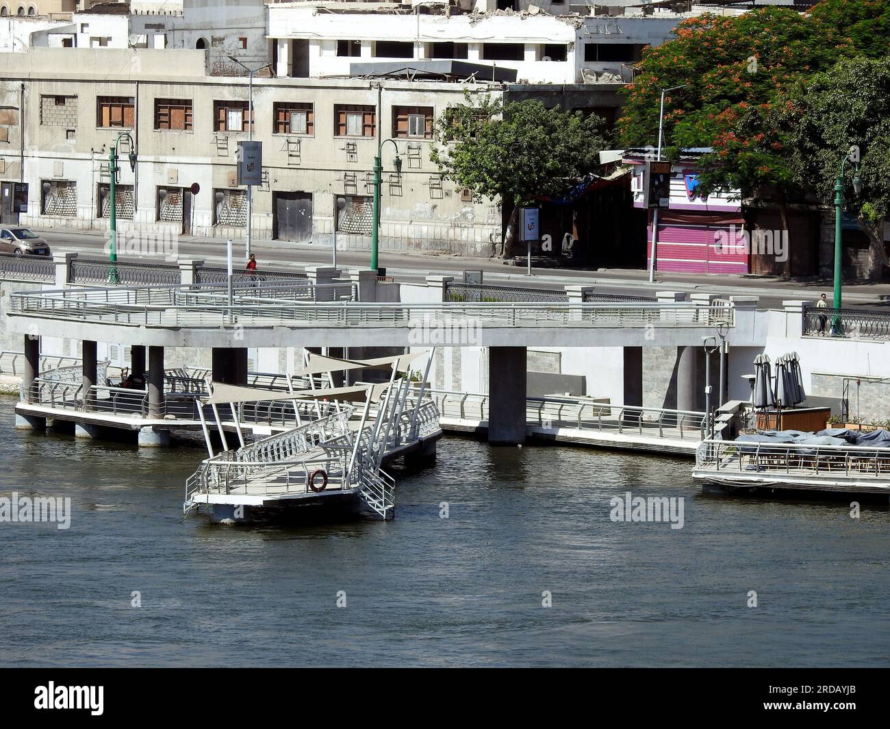Cairo, Egypt, June 29 2023: The river Nile of Egypt with modern ...
