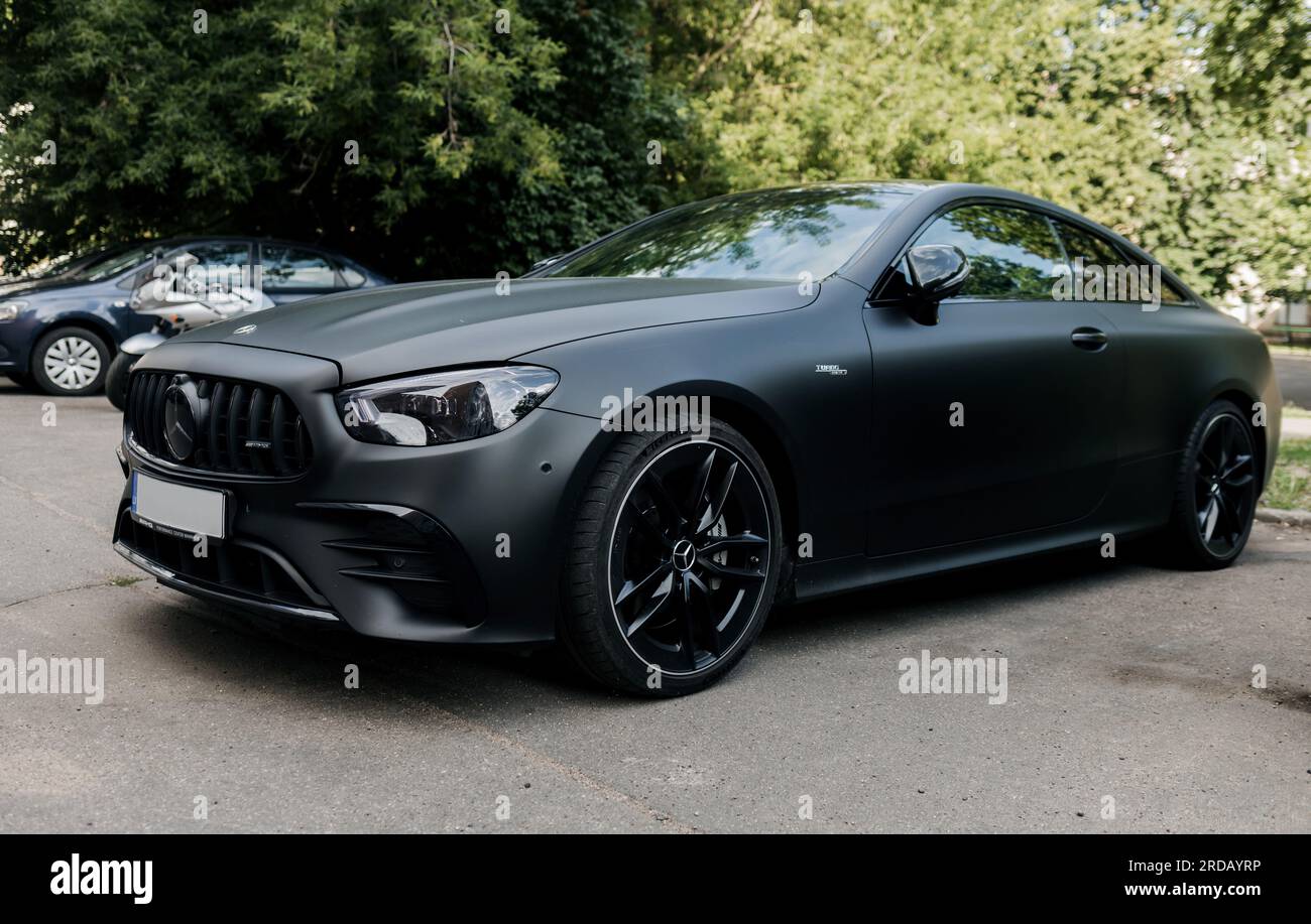 Minsk, Belarus, July 2023 - Mercedes AMG E63 - Premium Coupe car. front ...