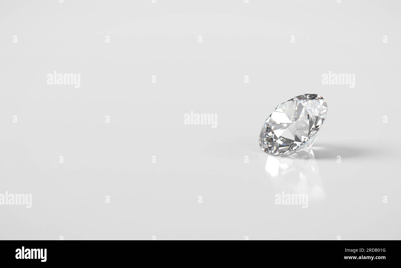 Shiny facet diamond placed on white background.3d Stock Photo - Alamy