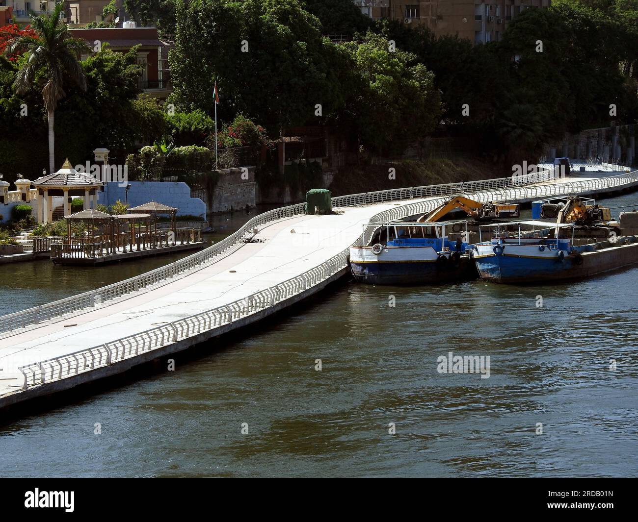 Cairo, Egypt, June 29 2023: Sailboats on the pavement of The river Nile ...