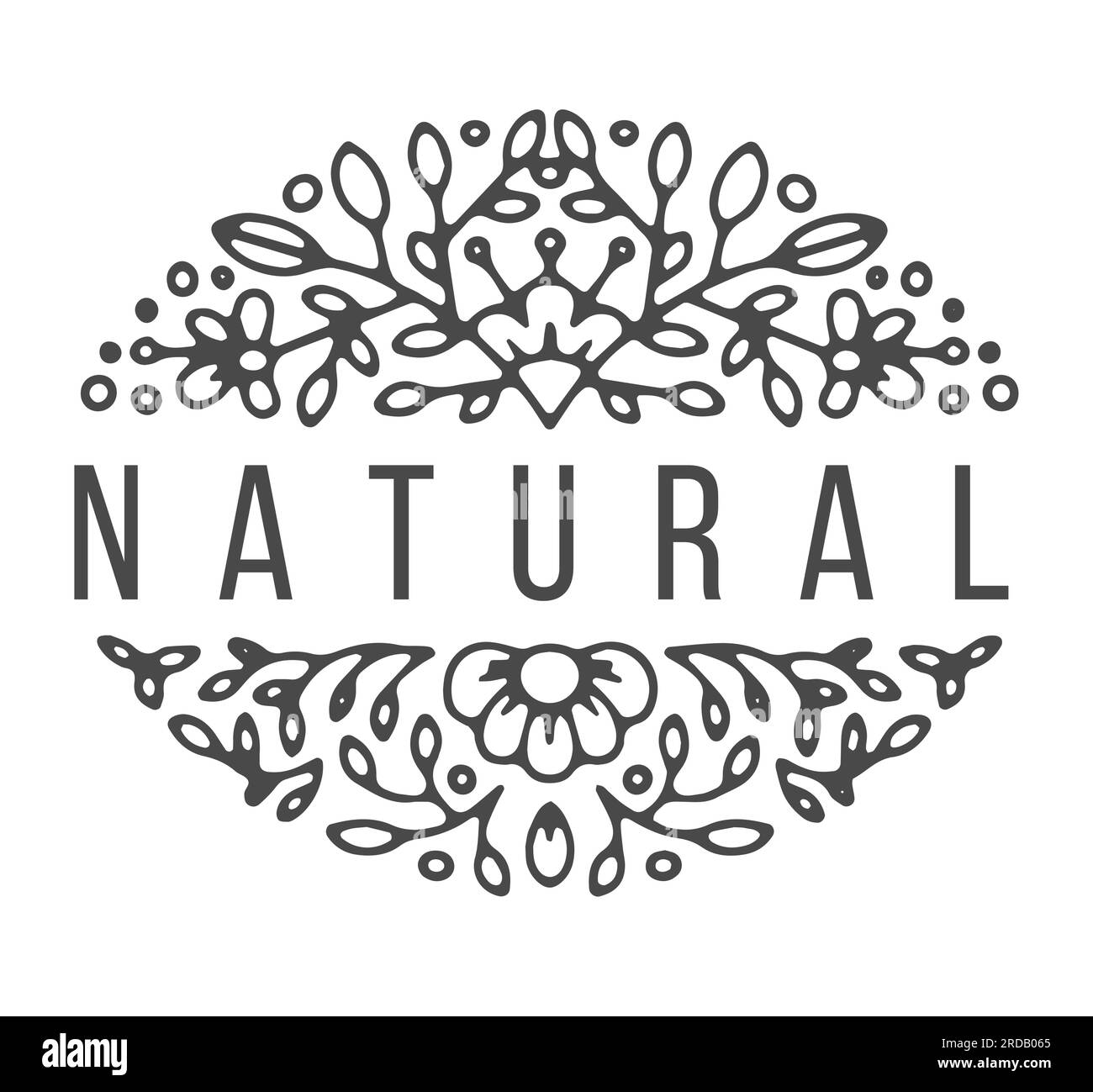 Organic and natural product label with plants Stock Vector Image & Art ...