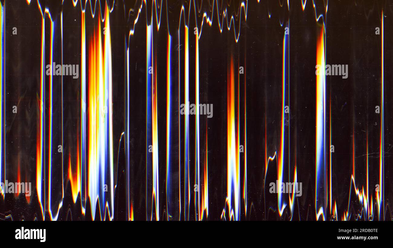Signal distortion vhs glitch light glow background Stock Photo - Alamy
