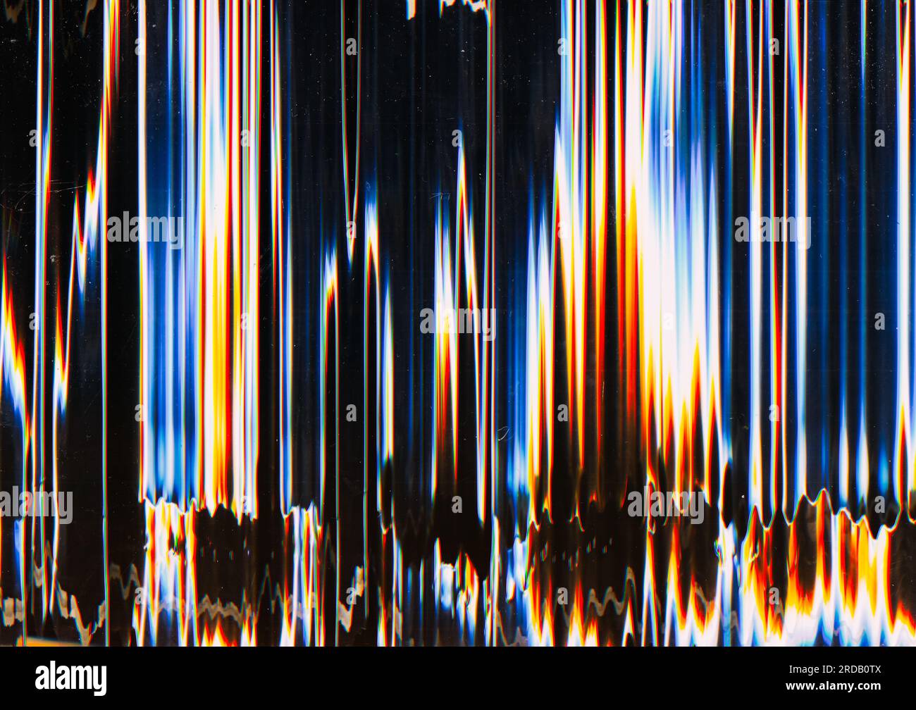 Signal distortion vhs glitch glowing background Stock Photo - Alamy