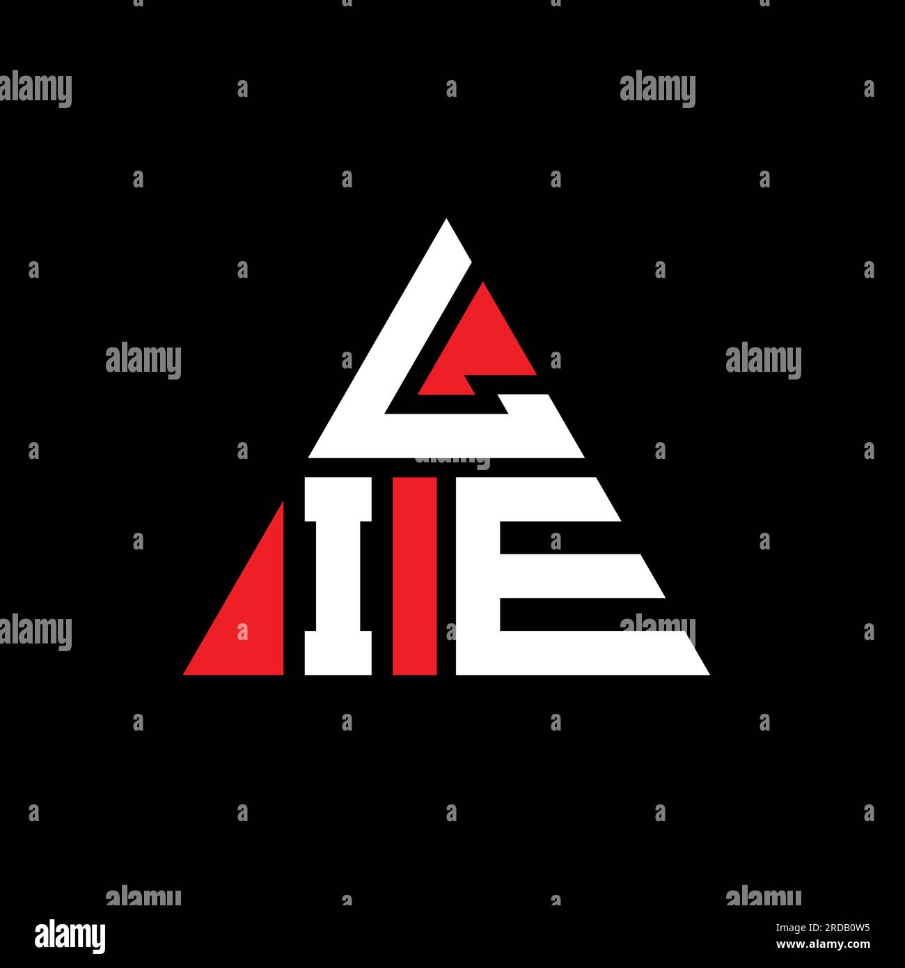 LIE triangle letter logo design with triangle shape. LIE triangle logo ...