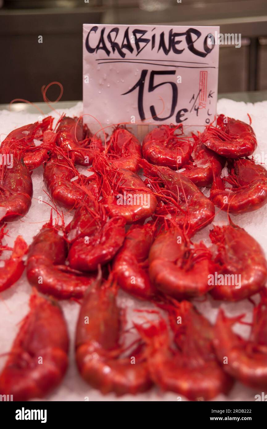 Carabinero, Fish Market, Mercado Central, plaza Mercato, Valencia ...