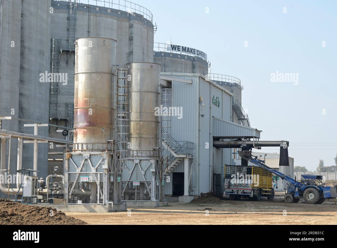 INDIA, Punjab, Lehragaga, Verbio biogas plant process paddy straw to ...