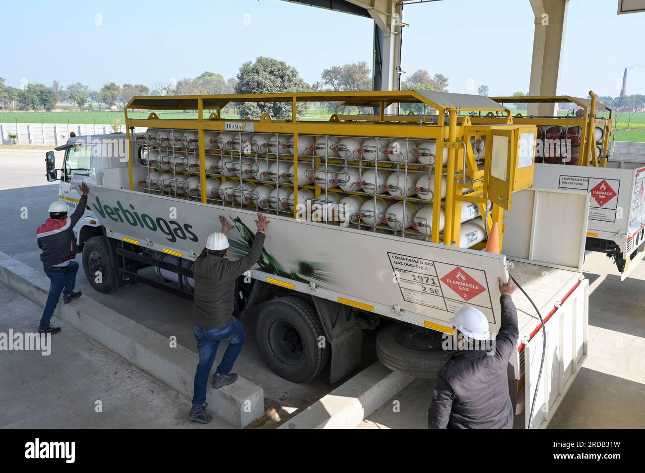 INDIA, Punjab, Lehragaga, Verbio biogas plant process paddy straw to ...