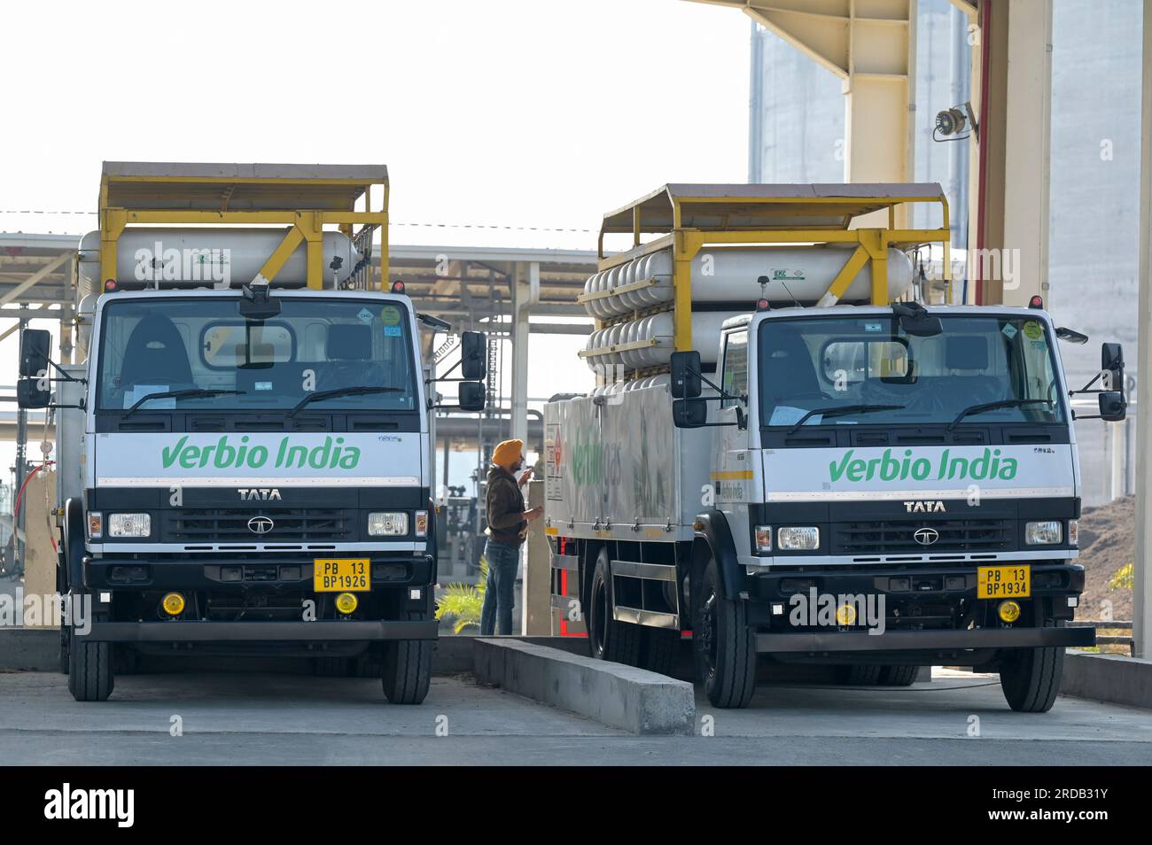 INDIA, Punjab, Lehragaga, Verbio biogas plant process paddy straw to ...