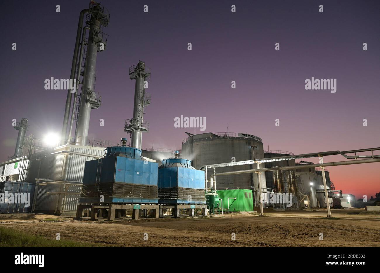 INDIA, Punjab, Lehragaga, Verbio biogas plant process paddy straw to ...