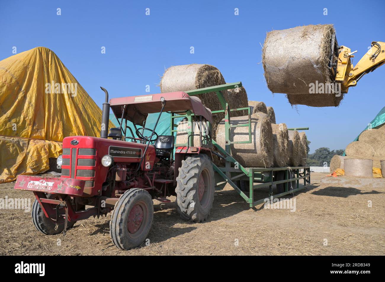 INDIA, Punjab, Lehragaga, Verbio biogas plant process paddy straw to ...