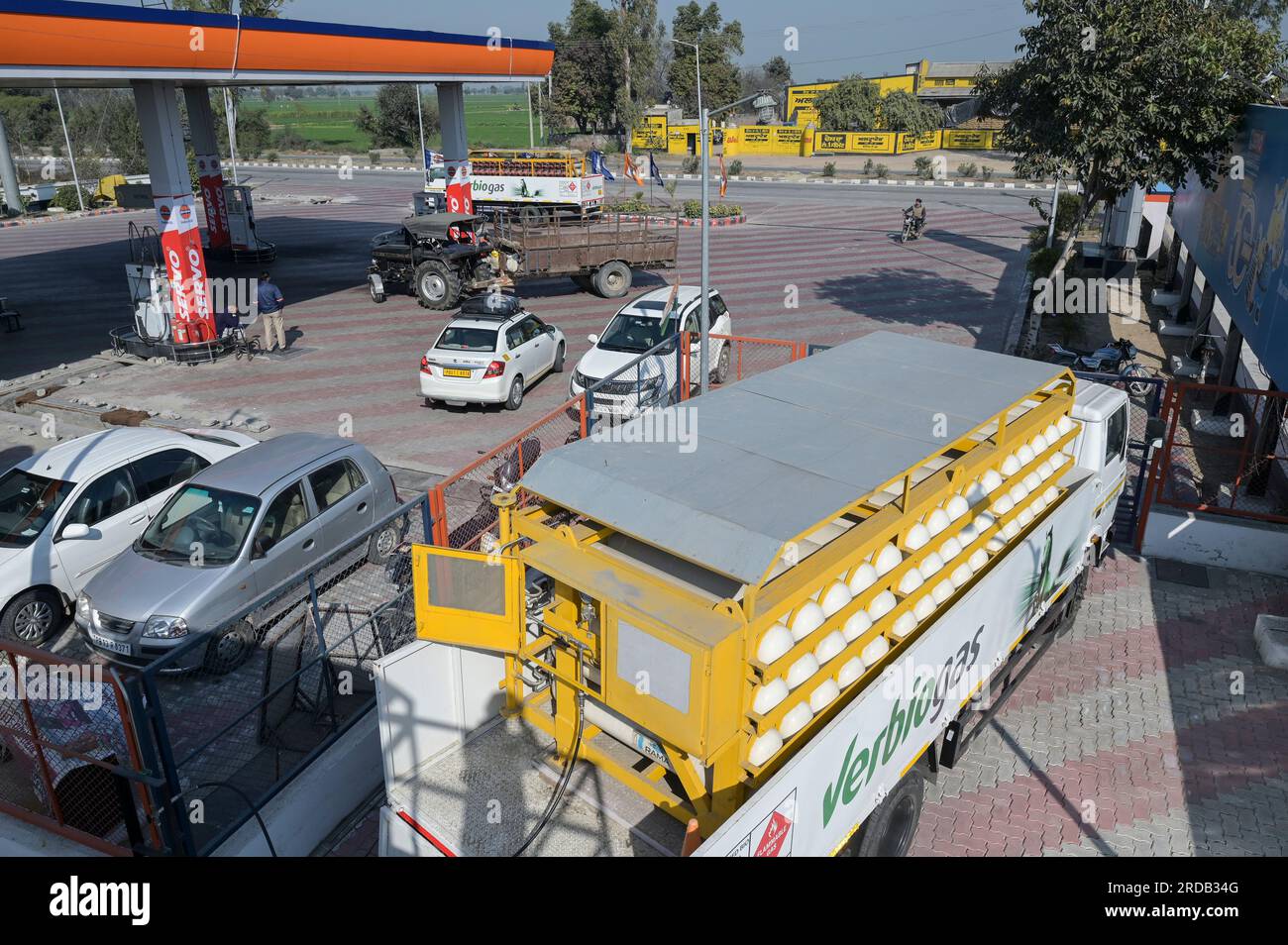 INDIA, Punjab, Lehragaga, Verbio biogas plant process paddy straw to ...