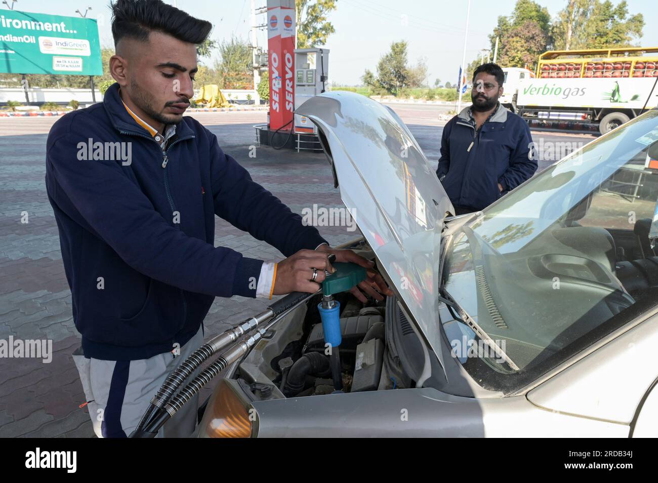 INDIA, Punjab, Lehragaga, Verbio biogas plant process paddy straw to ...