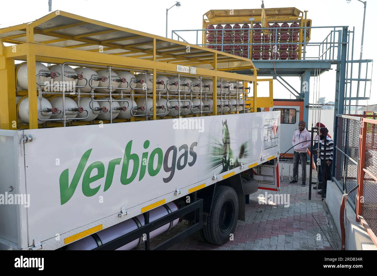 INDIA, Punjab, Lehragaga, Verbio biogas plant process paddy straw to ...