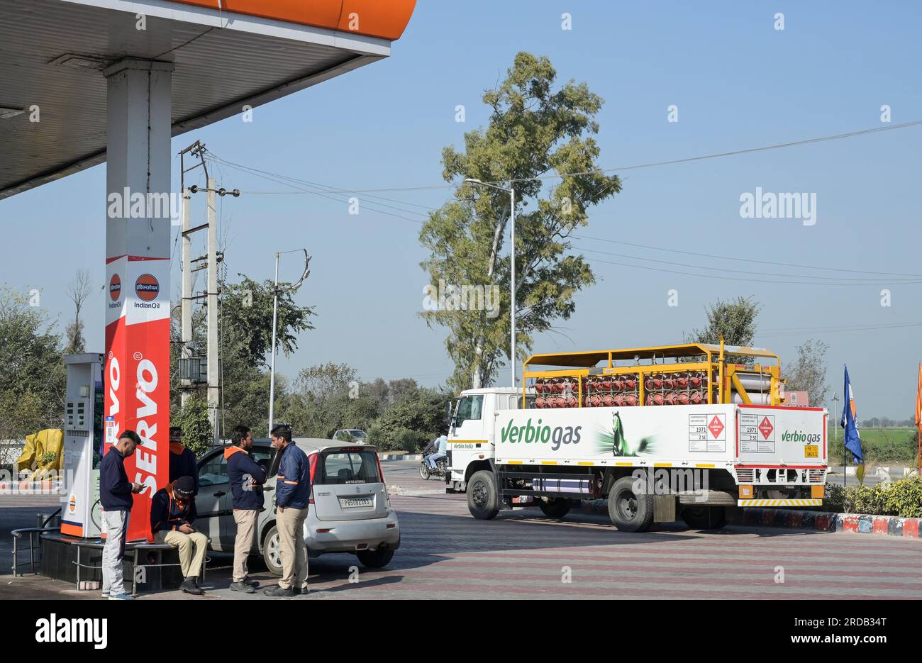 INDIA, Punjab, Lehragaga, Verbio biogas plant process paddy straw to ...