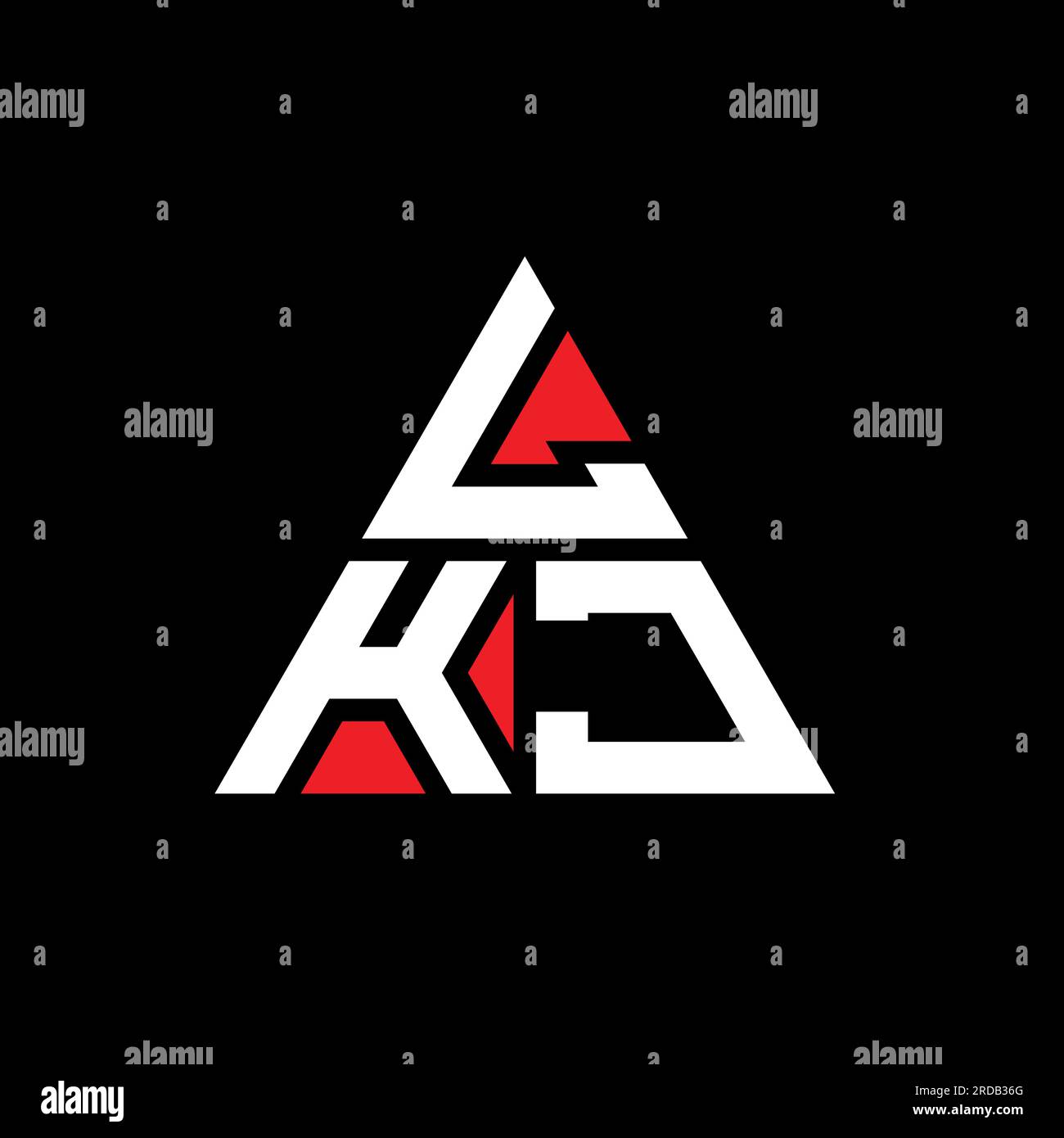LKJ triangle letter logo design with triangle shape. LKJ triangle logo ...