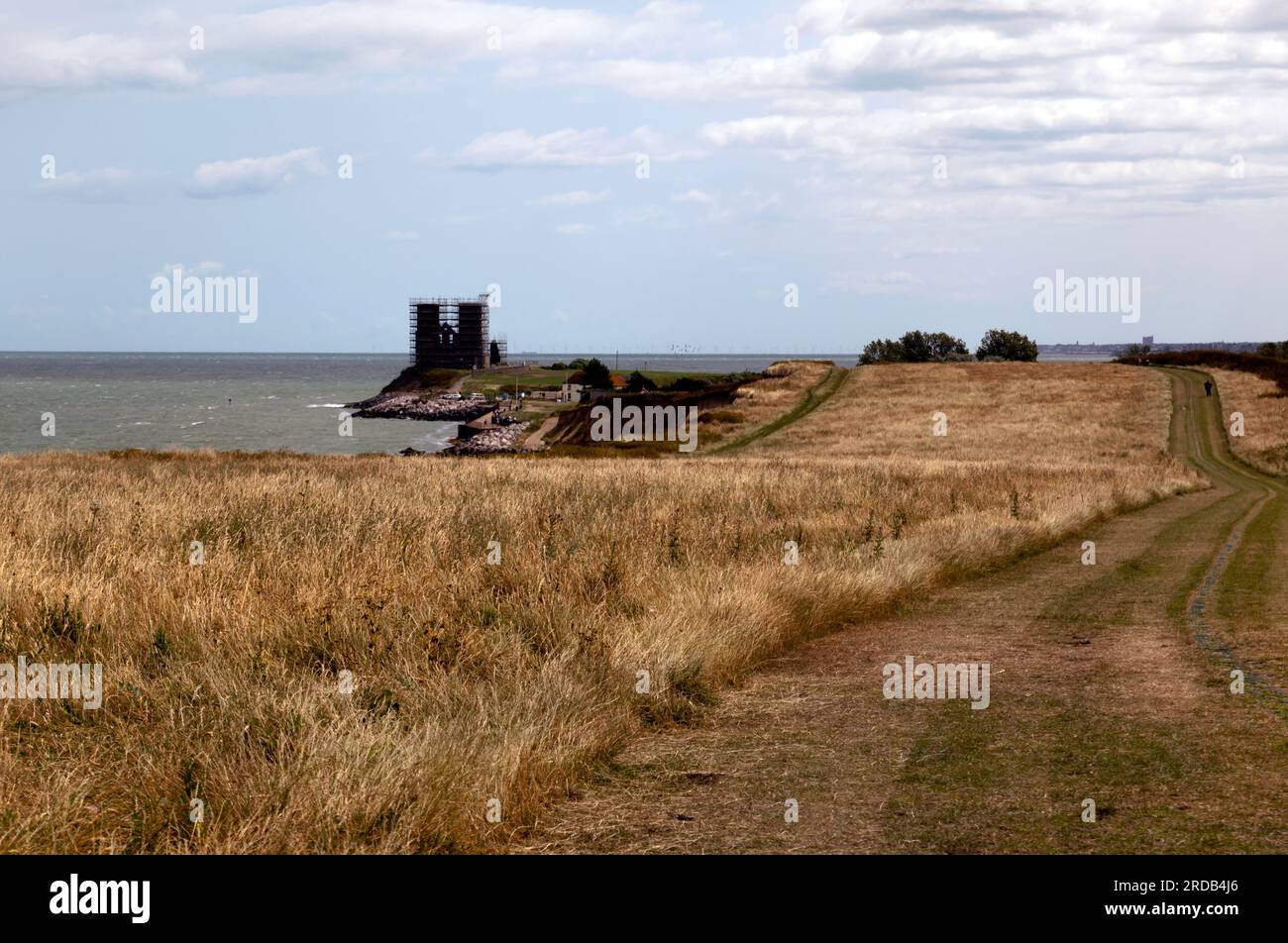 View of the grassland site on the top of Bishopstone cliffs nature ...