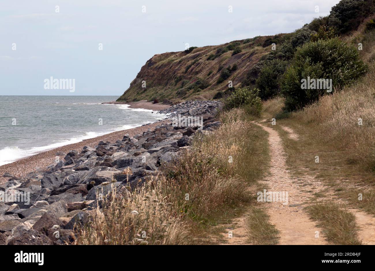View of Bishopstone Cliffs Nature Reserve, Reculver Country Park, Kent ...