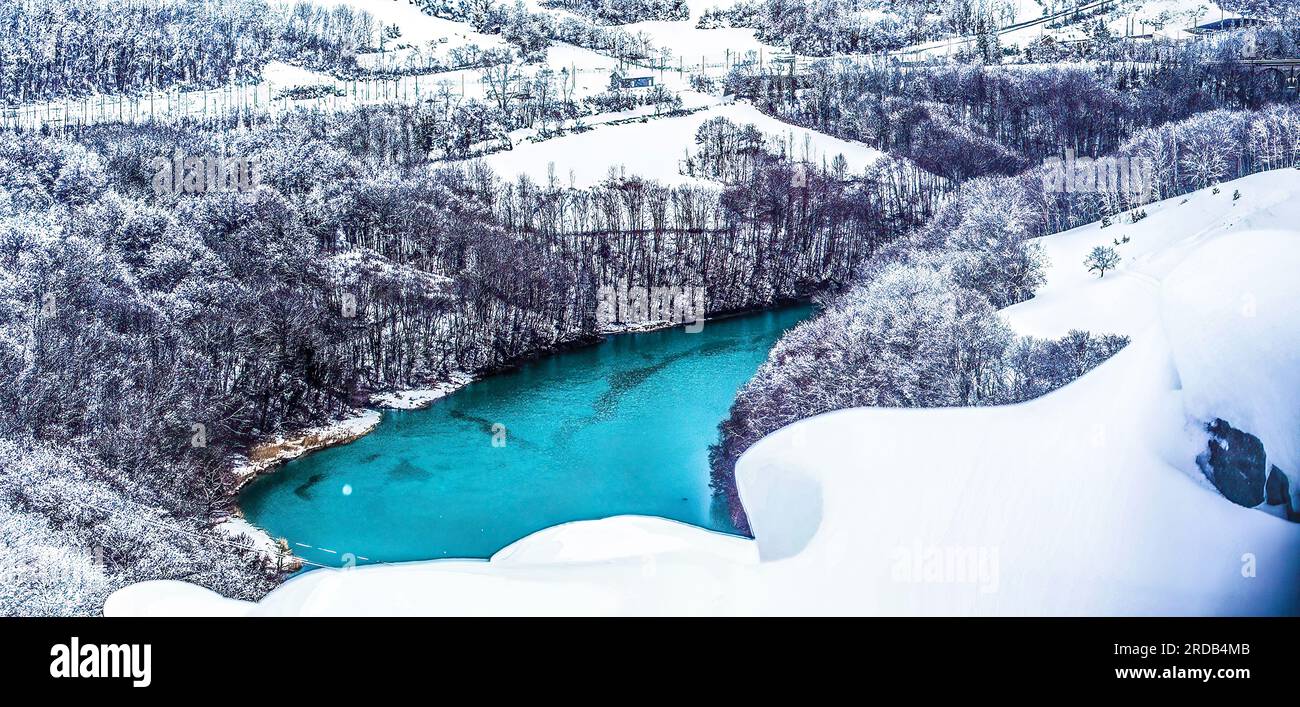 Winter in the valley Stock Photo - Alamy