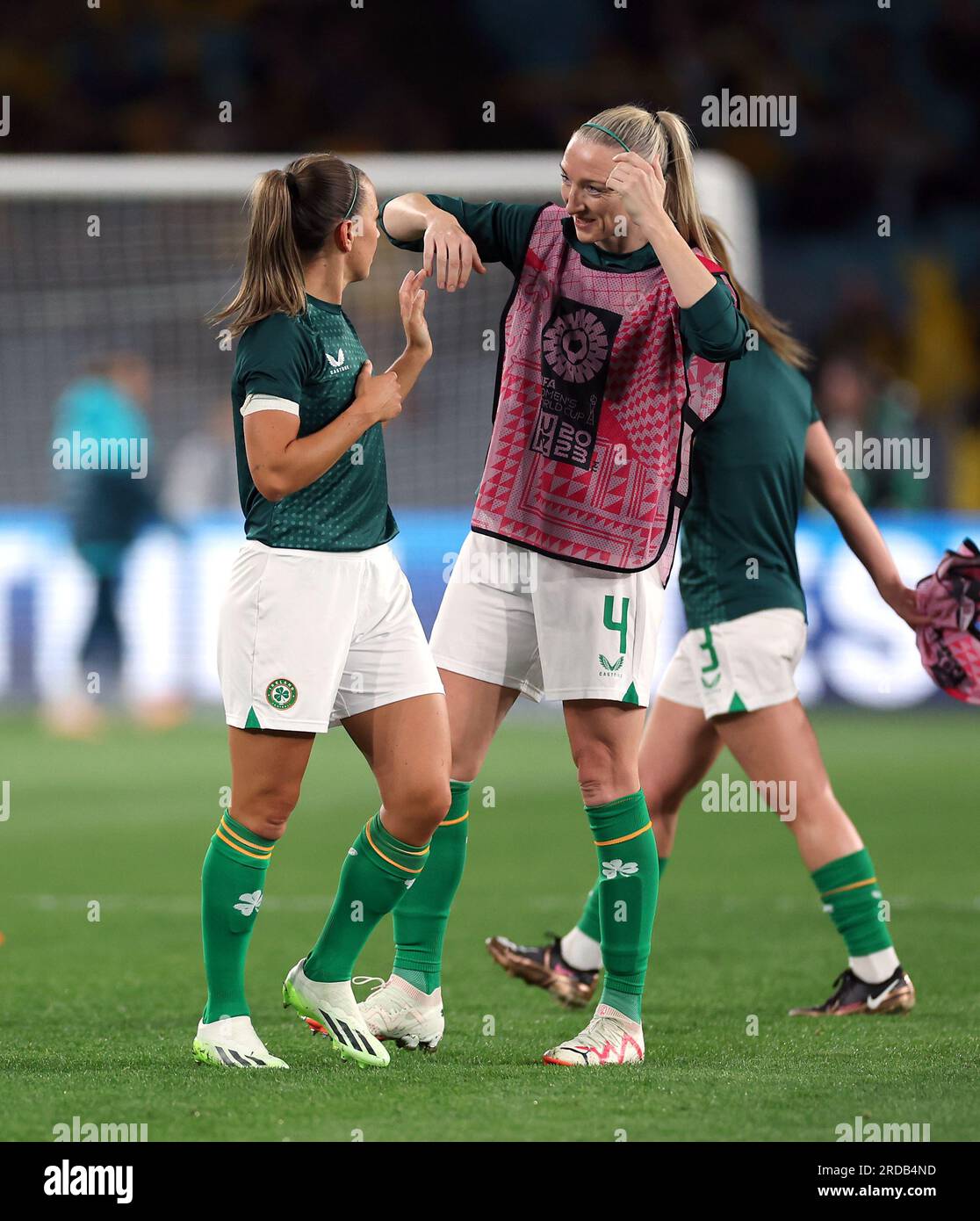 Republic of Ireland's Katie McCabe and Louise Quinn warm up on the ...