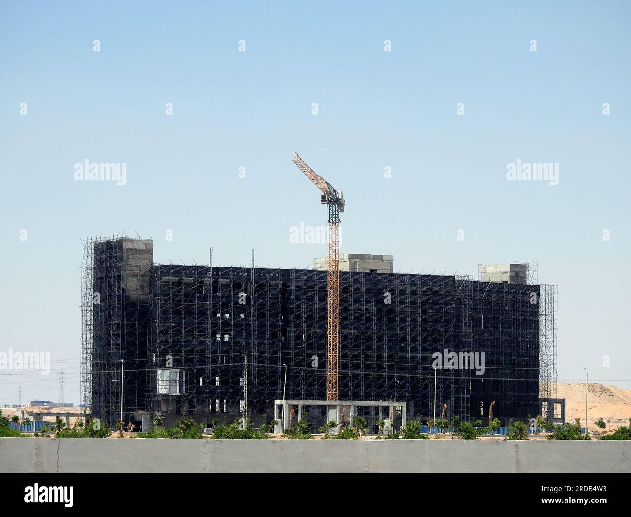 A construction site of a new developmental business building with a ...