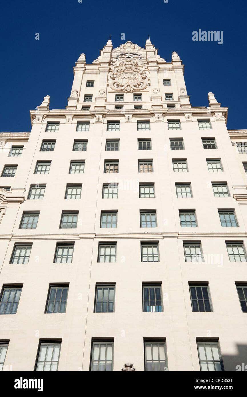 Telefonica Building, Calle Gran Via, Madrid, Spain, Europe Stock Photo ...