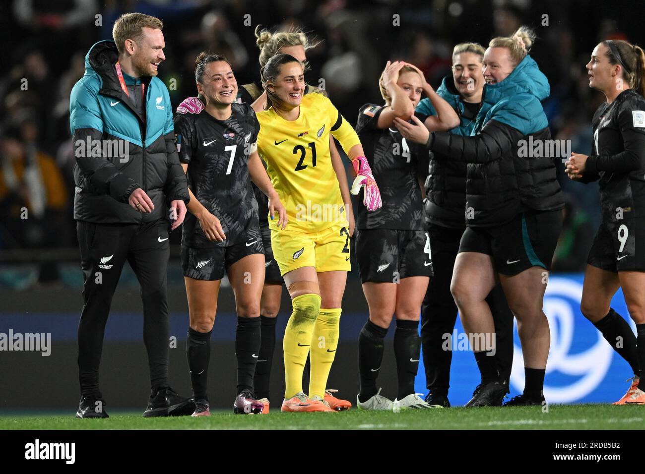 New Zealand's Ali Riley, second left, celebrates with New Zealand's ...